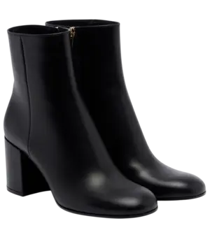 GIANVITO ROSSI Leather Ankle Boots - Black