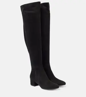 GIANVITO ROSSI Suede Knee-high Boots - Black