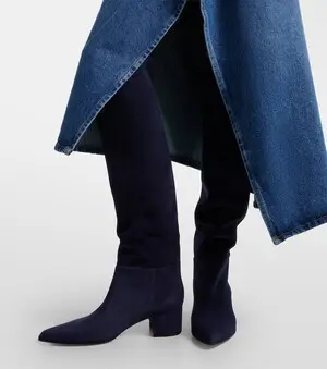 GIANVITO ROSSI Suede Knee-high Boots - Blue