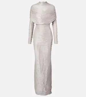 MARMAR HALIM Ruched Gown - Silver