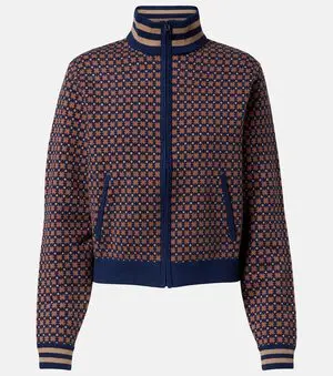 The Upside Lumiere Margot Geometric Print Zip-up Sweater - Blue