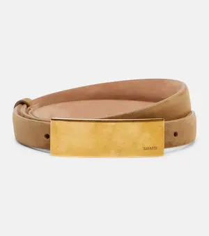 Khaite Berlin Suede Belt - Beige