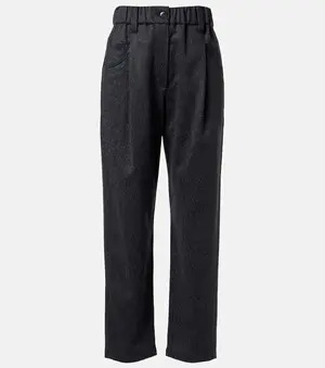 Brunello Cucinelli Brunello Cucinelli Wool Straight Leg Trousers Grey