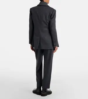 Brunello Cucinelli Wool Straight Leg Trousers - Grey