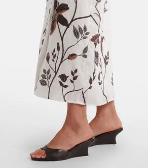 Agua Bendita Floral Linen Bustier Dress