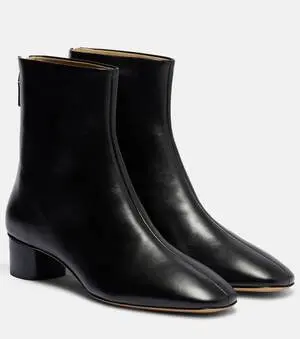 Le Monde Beryl Carole Leather Ankle Boots - Black