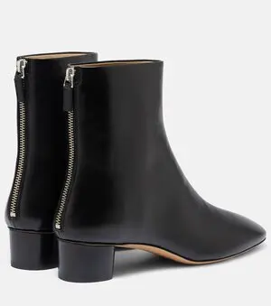 Le Monde Beryl Carole Leather Ankle Boots - Black