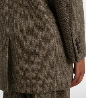 Saint Laurent Wool-blend Herringbone Blazer