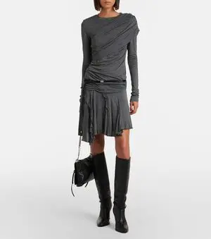 MARANT ETOILE Rosinda Asymmetric Draped Miniskirt - Grey