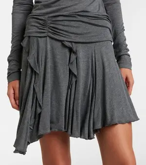 MARANT ETOILE Rosinda Asymmetric Draped Miniskirt - Grey
