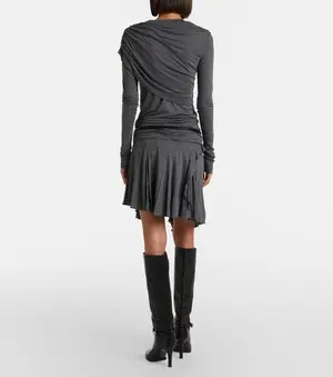 MARANT ETOILE Rosinda Asymmetric Draped Miniskirt - Grey