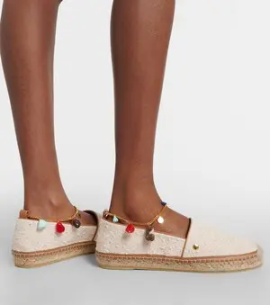 Stella McCartney Gaia Embellished Canvas Espadrilles