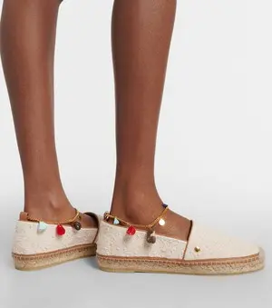 Stella McCartney Gaia Embellished Canvas Espadrilles