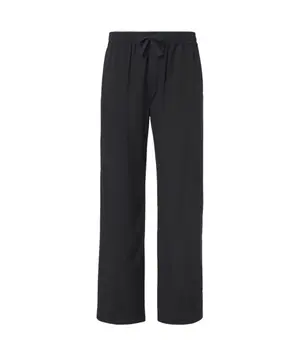 SAMAN AMEL Alio Silk Straight Pants - Black