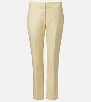 Alexander McQueen Cropped Straight Wool Pants