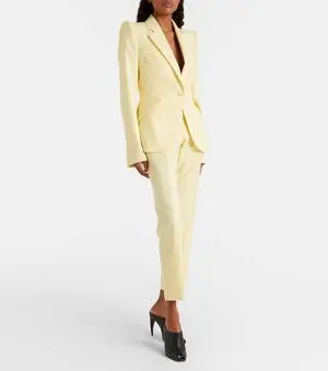 Alexander McQueen Cropped Straight Wool Pants