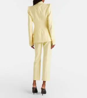 Alexander McQueen Cropped Straight Wool Pants