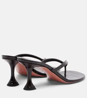 Amina Muaddi Juliette Croc-effect Leather Thong Sandals