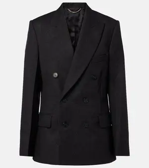 Victoria Beckham Double-breasted Virgin Wool Blazer - Grey