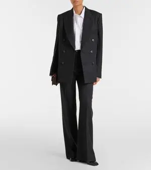Victoria Beckham Double-breasted Virgin Wool Blazer - Grey