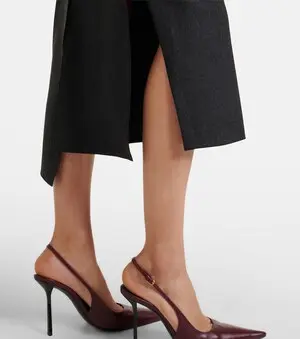 Victoria Beckham Draped Virgin Wool Midi Skirt