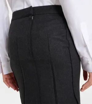 Victoria Beckham Draped Virgin Wool Midi Skirt