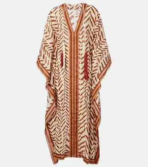 Johanna Ortiz Printed Cotton Kaftan - White