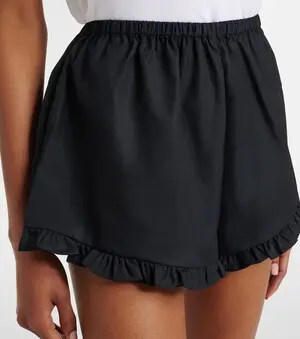 Hunza G Frill Cotton Poplin Shorts - Black