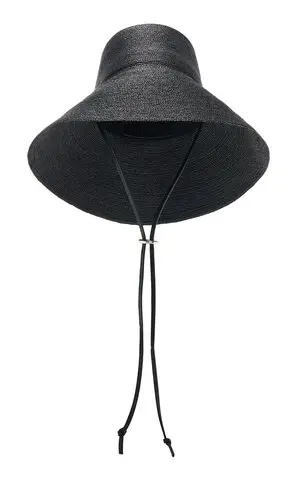 Janessa Leoné Suni Raffia Straw Bucket Hat - Black