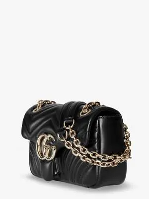 Gucci Gg Marmont Leather Crossbody Bag - Black