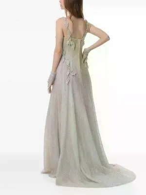 DINA MELWANI Embellished Maxi Gown