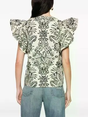 Ulla Johnson Severine" Floral Print Ruffled Top