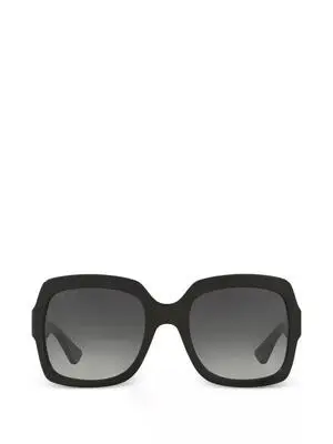 Gucci Interlocking G Rectangle-frame Sunglasses - Black