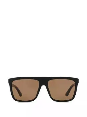 Gucci Rectangle Frame Logo Plaque Sunglasses - Black