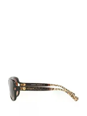 COACH Leopard Print Square Frame Sunglasses