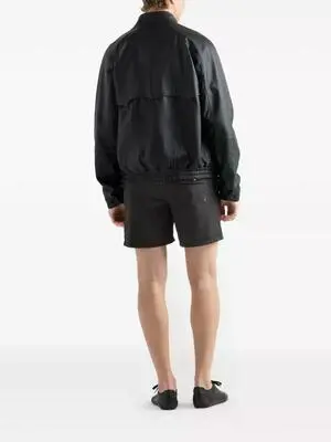 Prada Nappa Leather Stand Collar Jacket