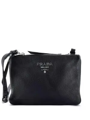 Prada Vitello Phenix Double Zip Small Crossbody Bag