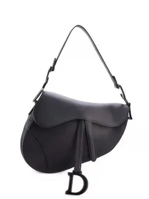 Dior Medium Saddle Shoulder Bag In Leather - Black