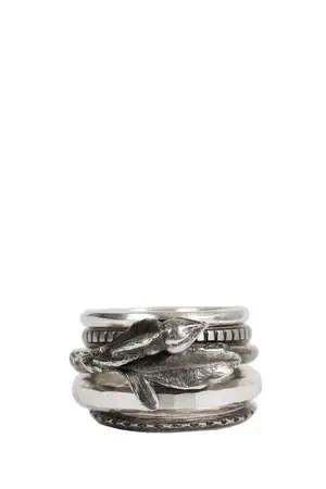 WERKSTATT MUNCHEN Five-ring Combination Rosebud - Silver