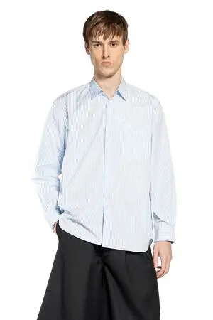 Comme Des Garçons Pocket Shirt In Striped Cotton - Blue