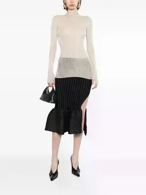CFCL Metallic-effect Ribbed High Neck Top
