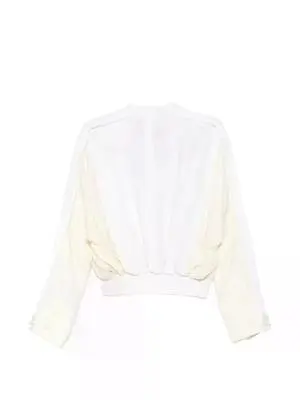 OPEN YY Panelled Gathered-detail Jacket - White