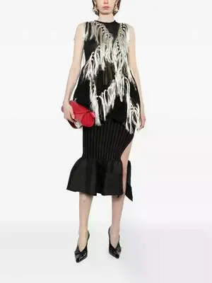 CFCL Sleeveless Top With Fringe Trim