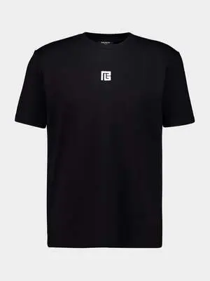 Balmain Embroidered Pb Logo T-shirt - Black