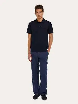 FERRAGAMO Navy Cotton Polo Shirt - Blue