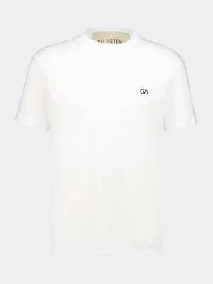 Valentino Garavani Cotton T-shirt With Vlogo Embroidery - White