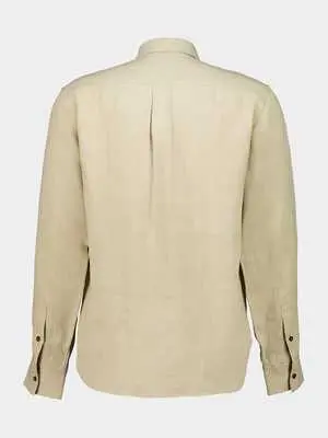 FERRAGAMO Stone Pure Linen Shirt