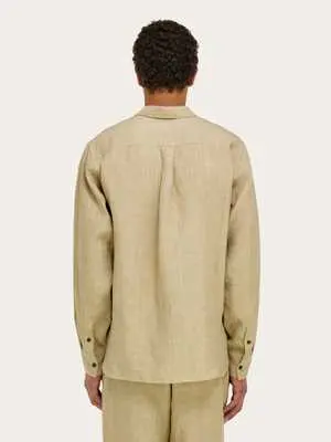 FERRAGAMO Stone Pure Linen Shirt