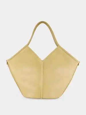 Hereu Calella Distressed Leather Tote Bag - Beige