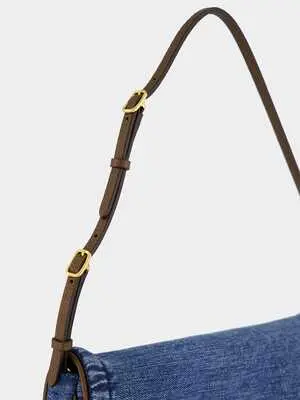 Valentino Garavani Devain Small Denim Shoulder Bag